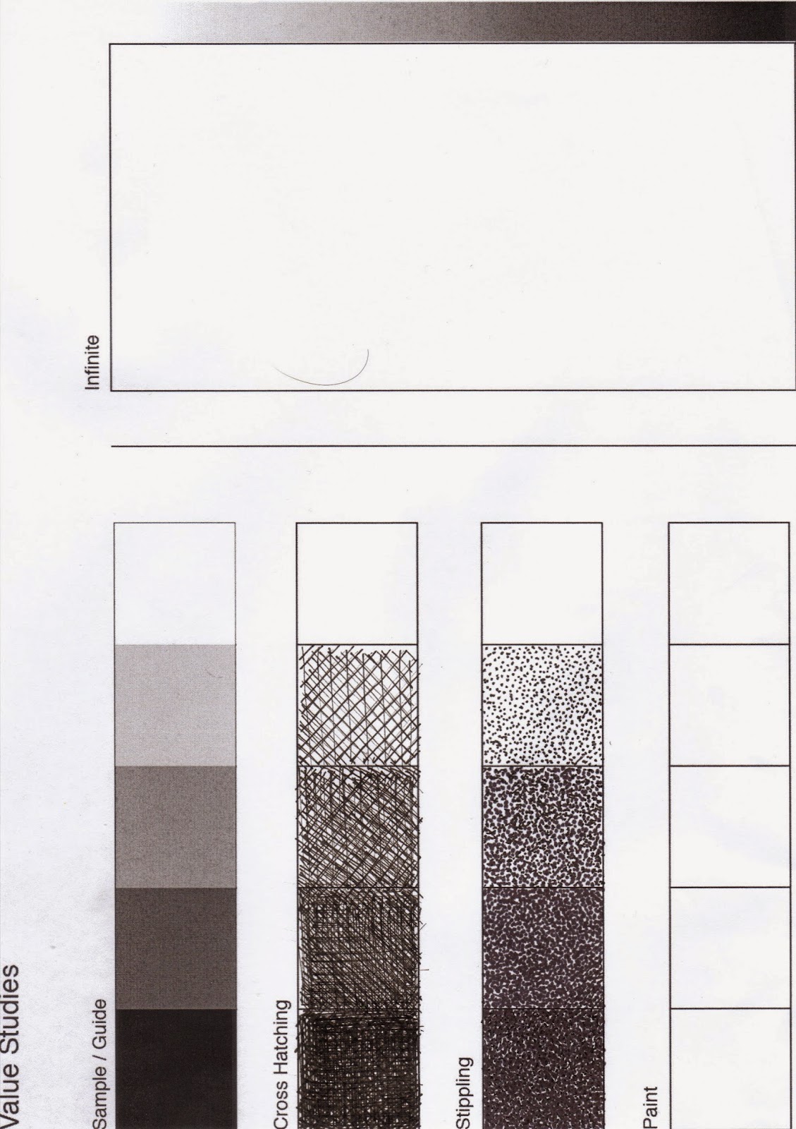 Just A Dash of Color: Value Chart: Cross Hatching & Stippling