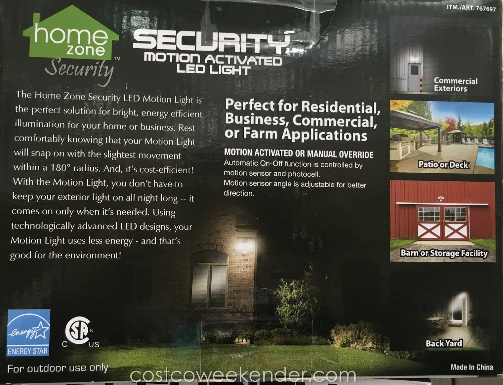 Home Zone Security Motion Activated LED Light | Costco Weekender