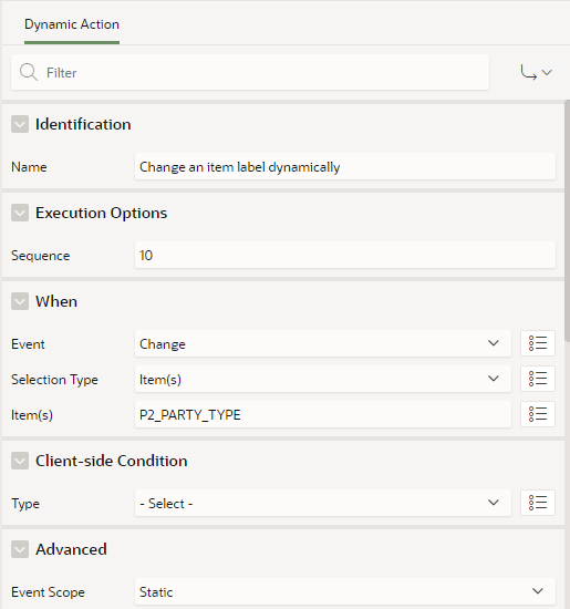 Change an item label dynamically in Oracle APEX 20.1 Change an item label dynamically in Oracle APEX 20.1