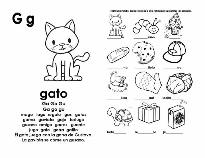 La clase de Marta: GA, GO, GU