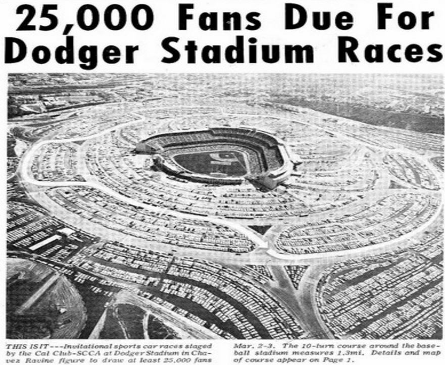 Just A Car Guy: Dodger Stadium road races? They were in the parking lot ...