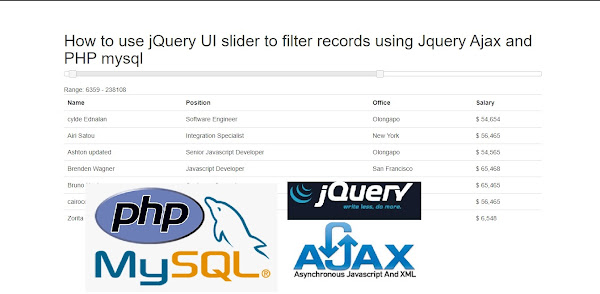 How to use jQuery UI slider to filter records using Jquery Ajax and PHP ...
