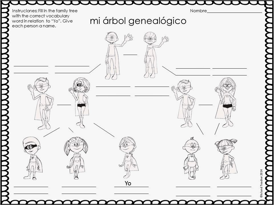 Family Tree In Spanish Worksheet