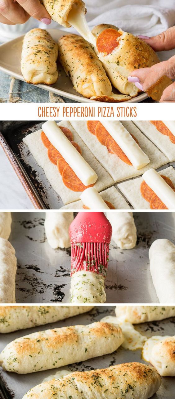 Cheesy Pepperoni Pizza Sticks - Easy Recipes Mom