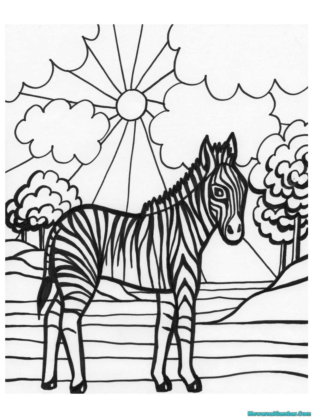 Mewarnai Gambar Zebra Cross