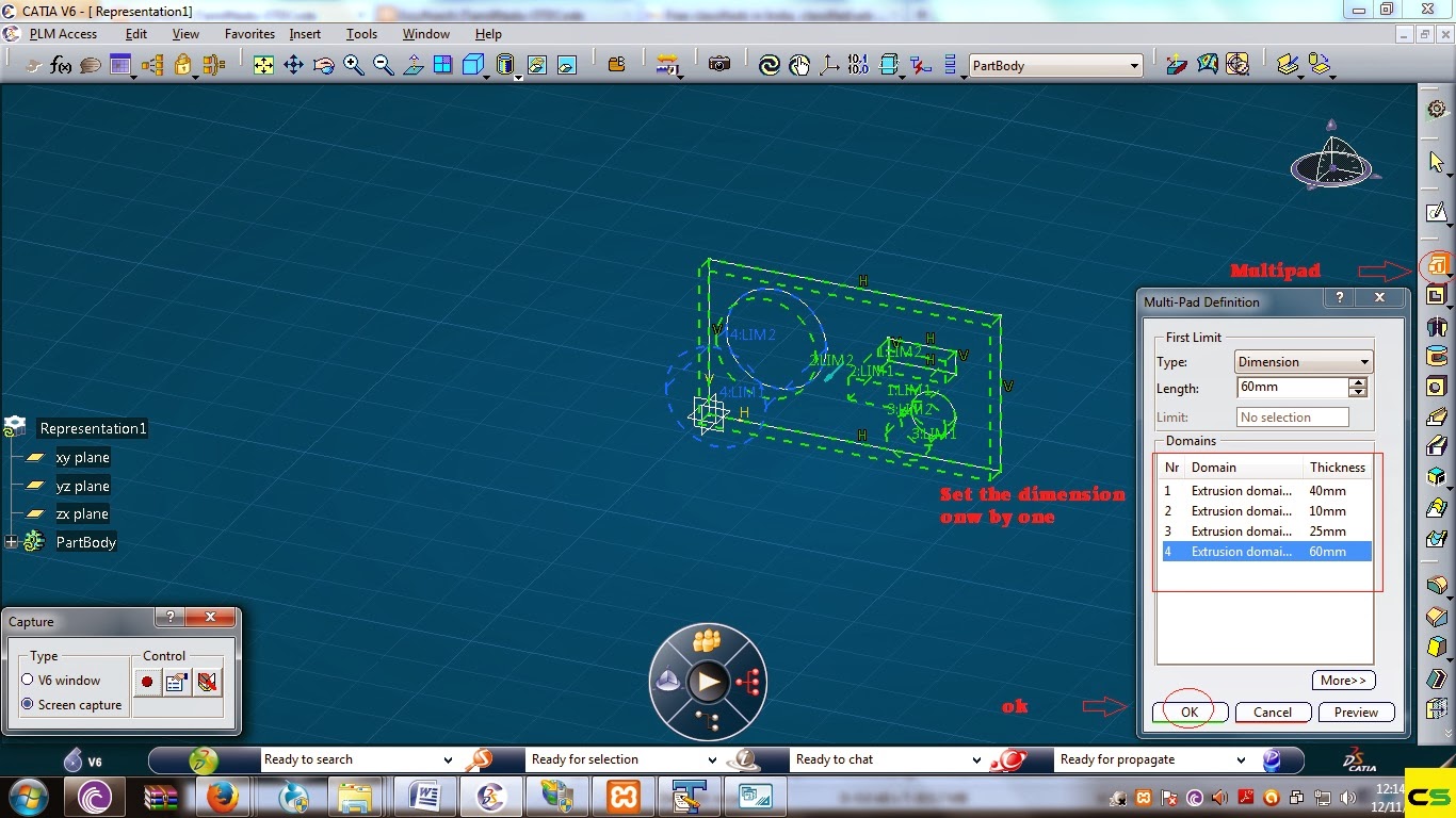 How to create a Multi-Pad in CATIA | CADDSKILLS