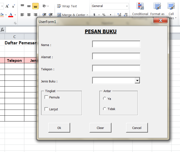 stephani puspita: Tutorial menggunakan Form pada Excel