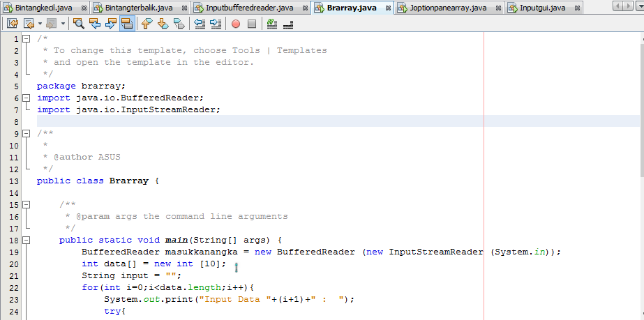 Java OOP(Array dengan menggunakan BufferedReader dan JOptionPane(GUI))
