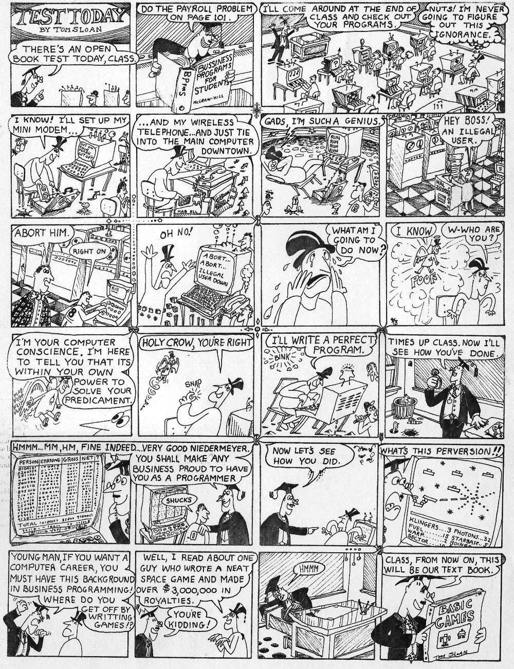 Cartoons and things: Test Today, Byte Magazine 1981 (computer cartoon)