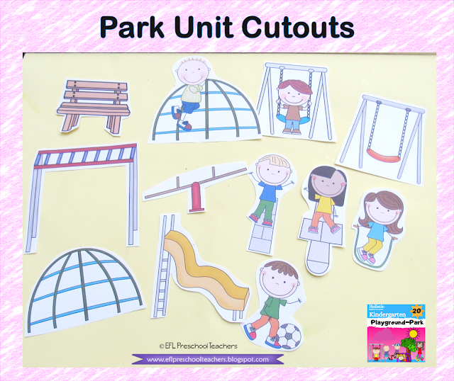 ESL/EFL Preschool Teachers: Playground Unit Cutouts for Kindergarten ESL
