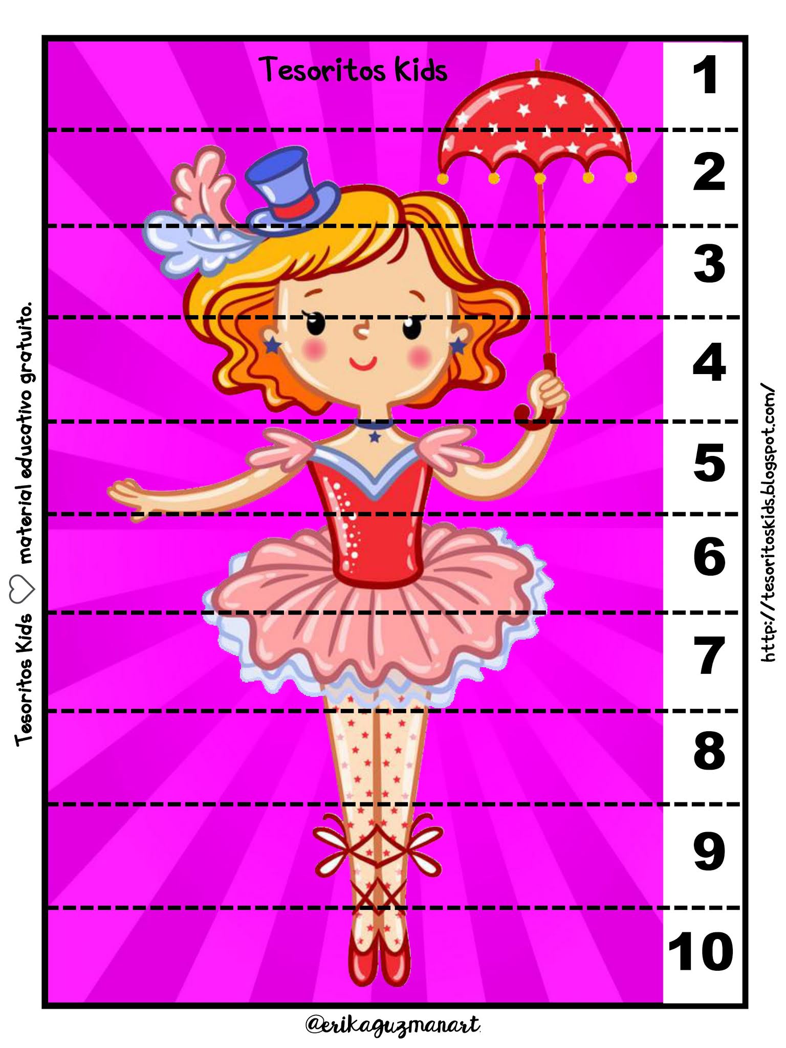 Tesoritos Kids: Rompecabezas, números 1 al 10 🎪🤡