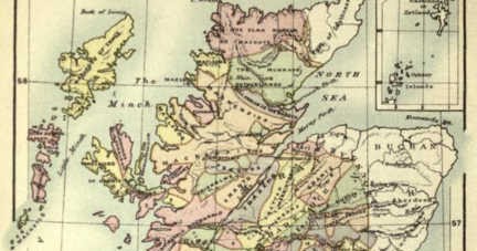 IN DEEDS: Map Of Scotland Divided Into Clans