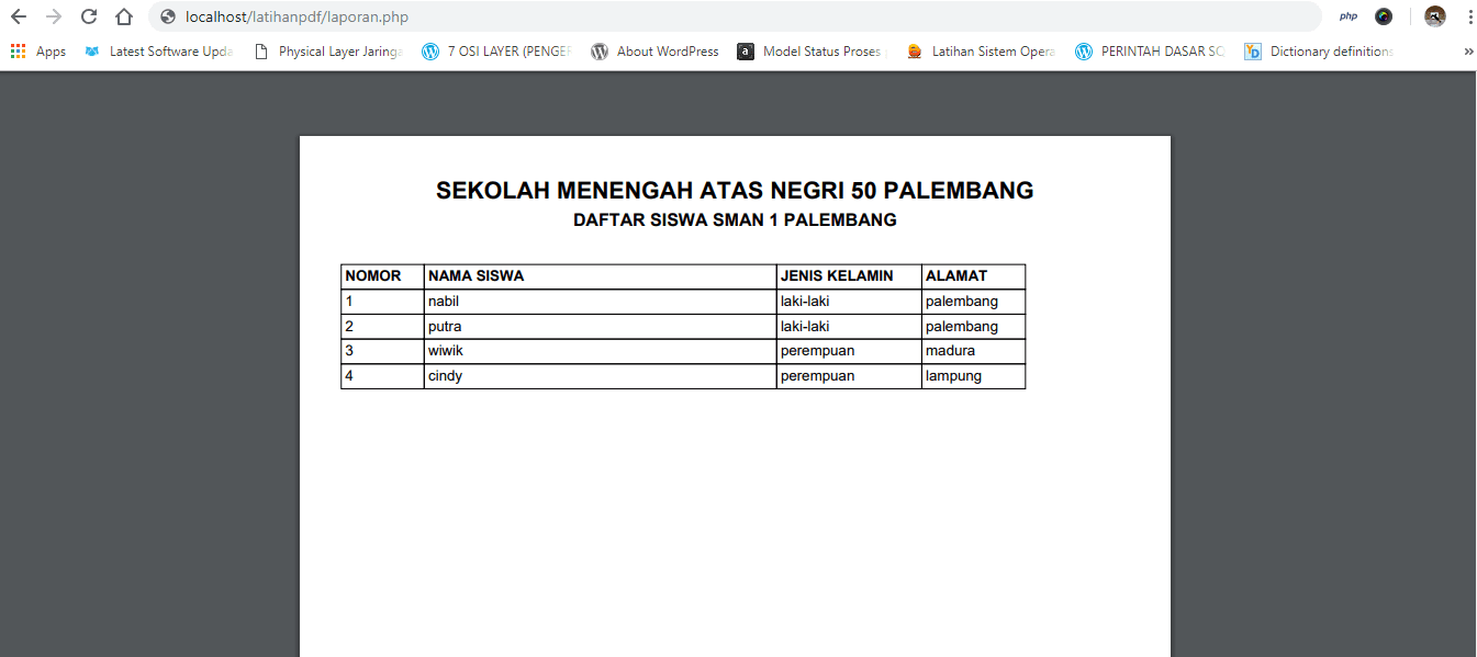 Membuat Laporan Di Php Dengan Libaray Fpdf Sahretech