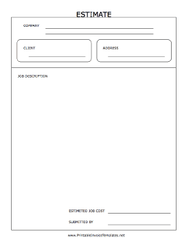 Free Blank Estimate Forms - Invoice Template