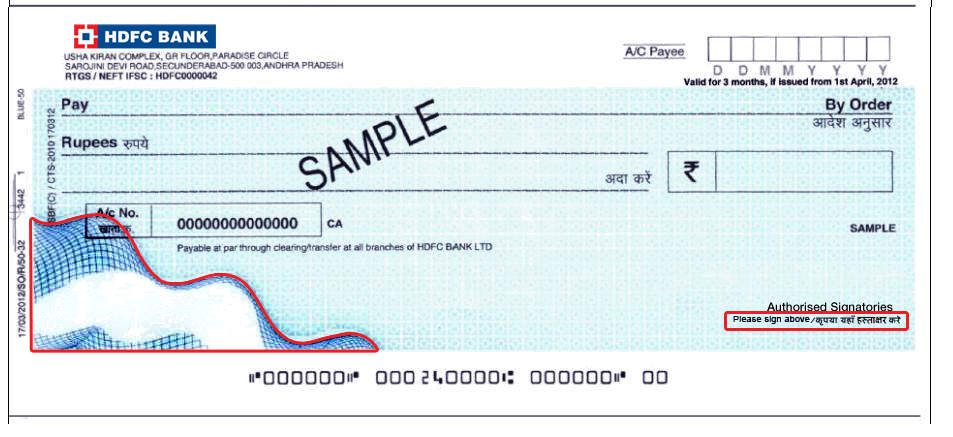 Advice: CTS 2010 Standard Cheque