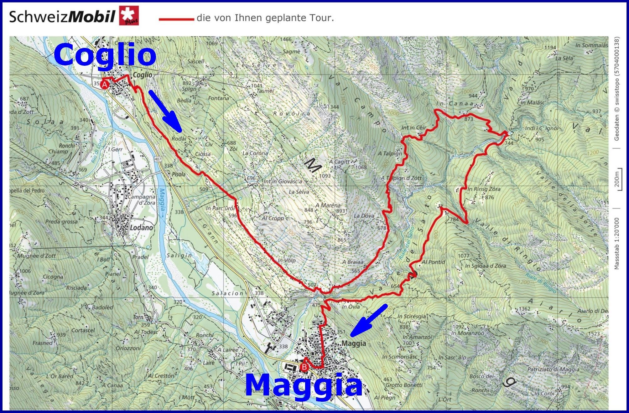 Coglio – Valle del Salto – Maggia (TI) – Wandern mit Freunden