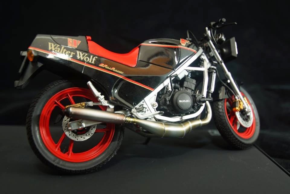 Only One Hobby: 專業 模型電單車 雙星 TAMIYA SUZUKI 1比12 RG 250 walter wolf special version 完成