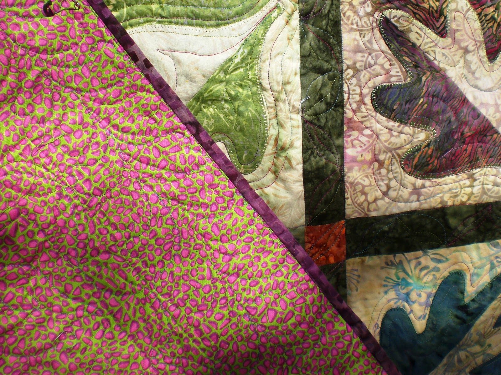 PAT QUILTZ TOO: Batik Leaves Finished