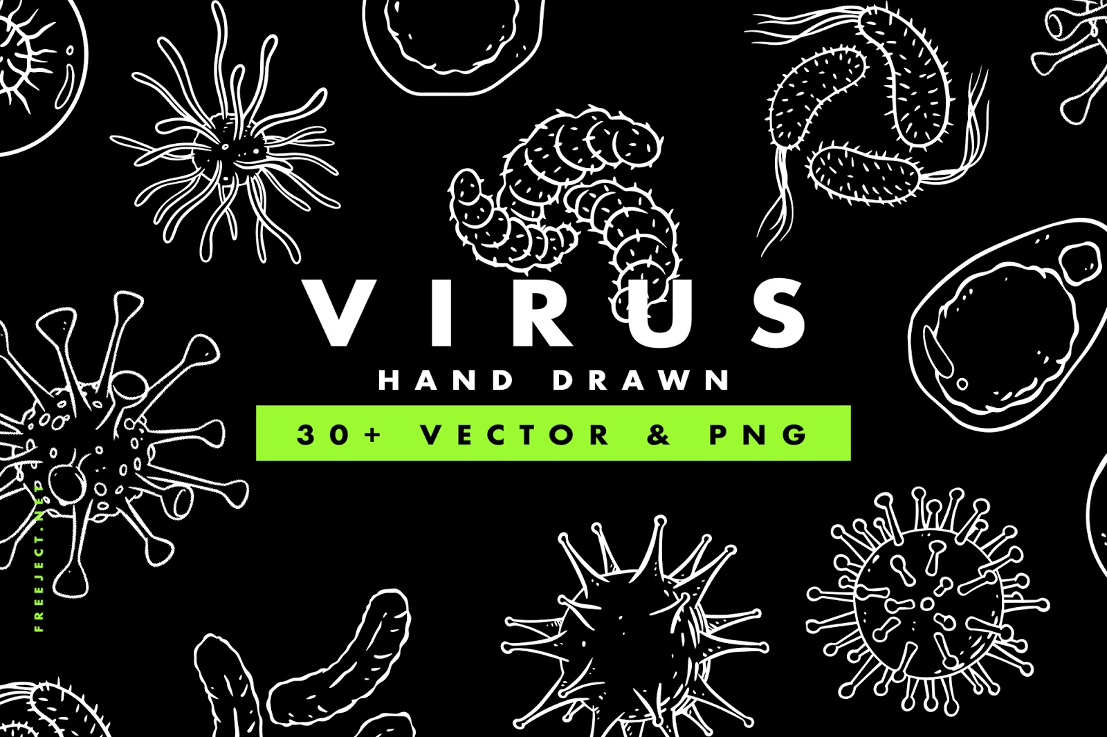 Free Download DEMO Virus Hand Drawn Vector Illustration - EPS + PNG File