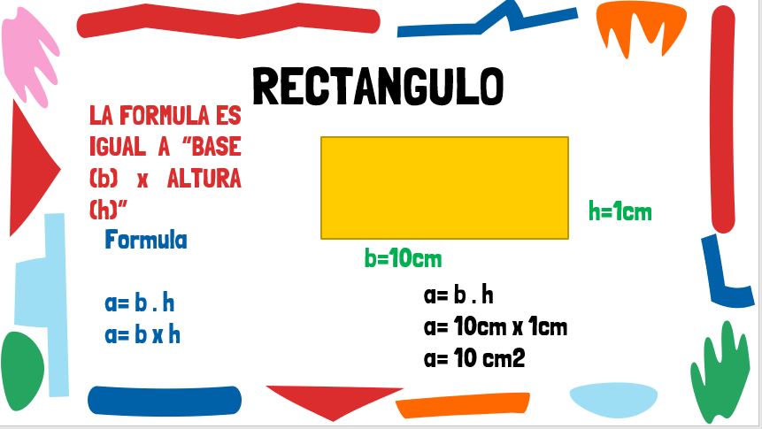 3. Formula para calcular el área de un rectángulo