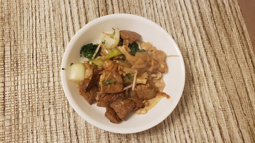HCF: Thai Drunken Rice Noodles with Vegan Soy (Duck)