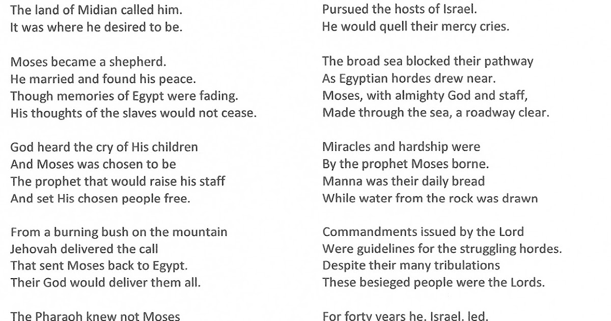 Thoughts From Noal: Moses