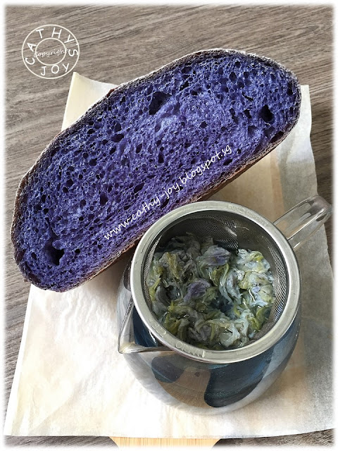 cathy's joy: Blue Pea Bread 蝶豆花面包