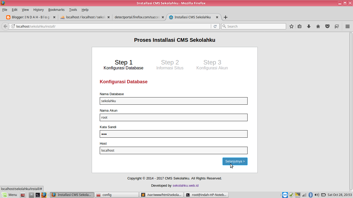 Pengenalan dan installasi CMS Sekolahku - CREATE-SCRIPT - ANGGA BLC TELKOM