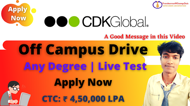 CDK Global Off-Campus Recruitment Drive 2021 | Hiring As Application ...