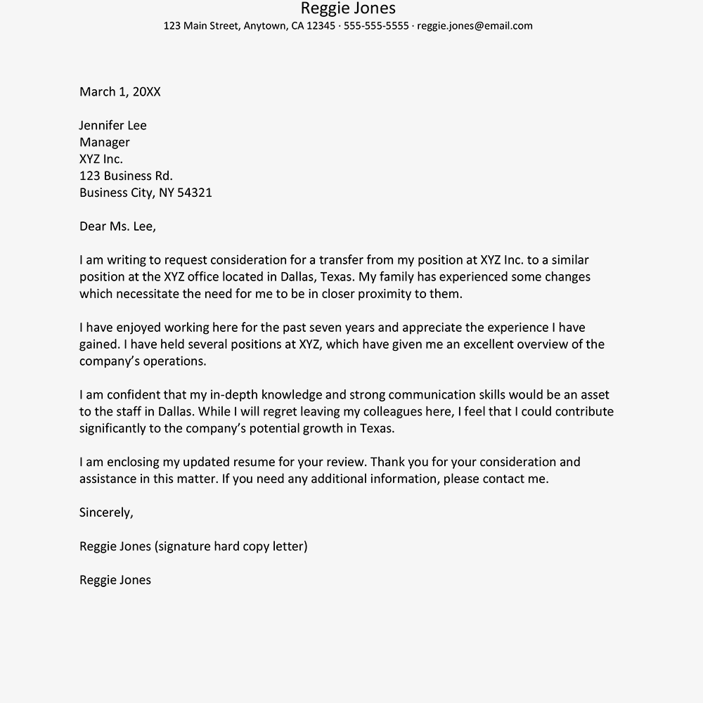 Transfer Letter Template Resume Letter transfer-letter-template-resume-letter