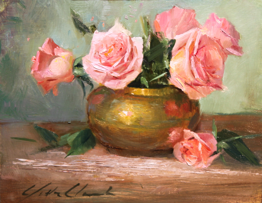 JustinClementsDailyPaintings: "Peach roses"