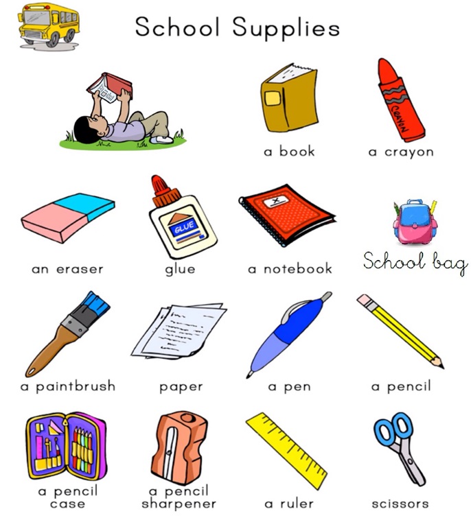 School Suppliesenglishtiles Escolares Ms Comunes Para