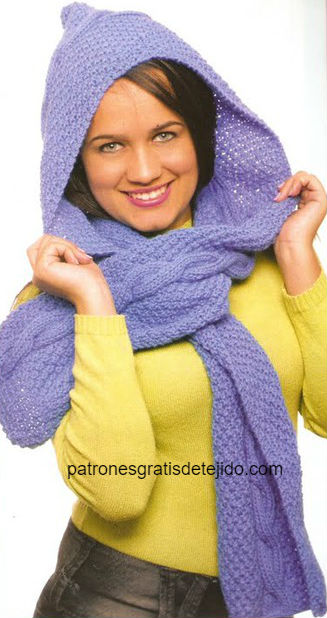 Cómo Tejer una Bonita Bufanda con Capucha en Dos Agujas / Tutorial
