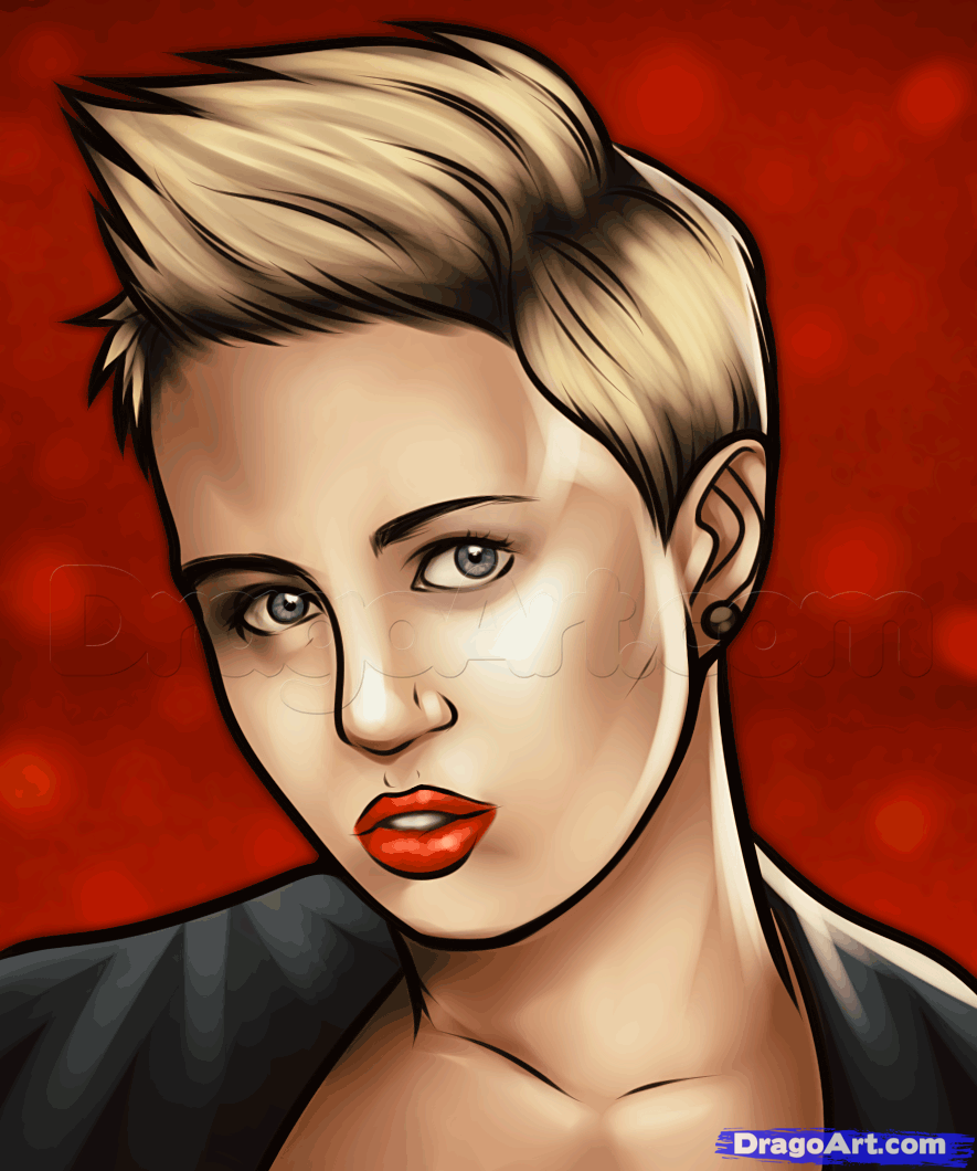 Miley Cyrus Celebrity Cartoon Drawing