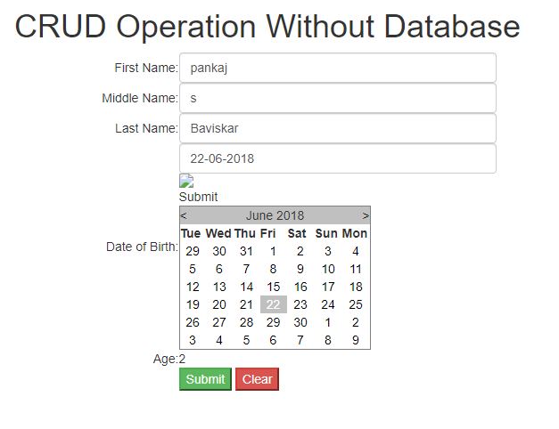 TechStud: Crud Operation Without Database