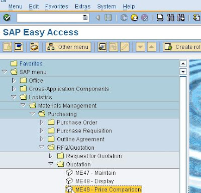 Price Comparison in SAP MM - SAP MM User Manual T Code - ME49