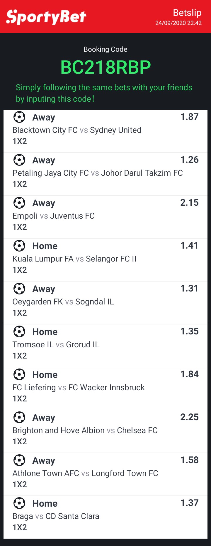 Best Sports Predictions : 128 Odds Football 25/09/2020