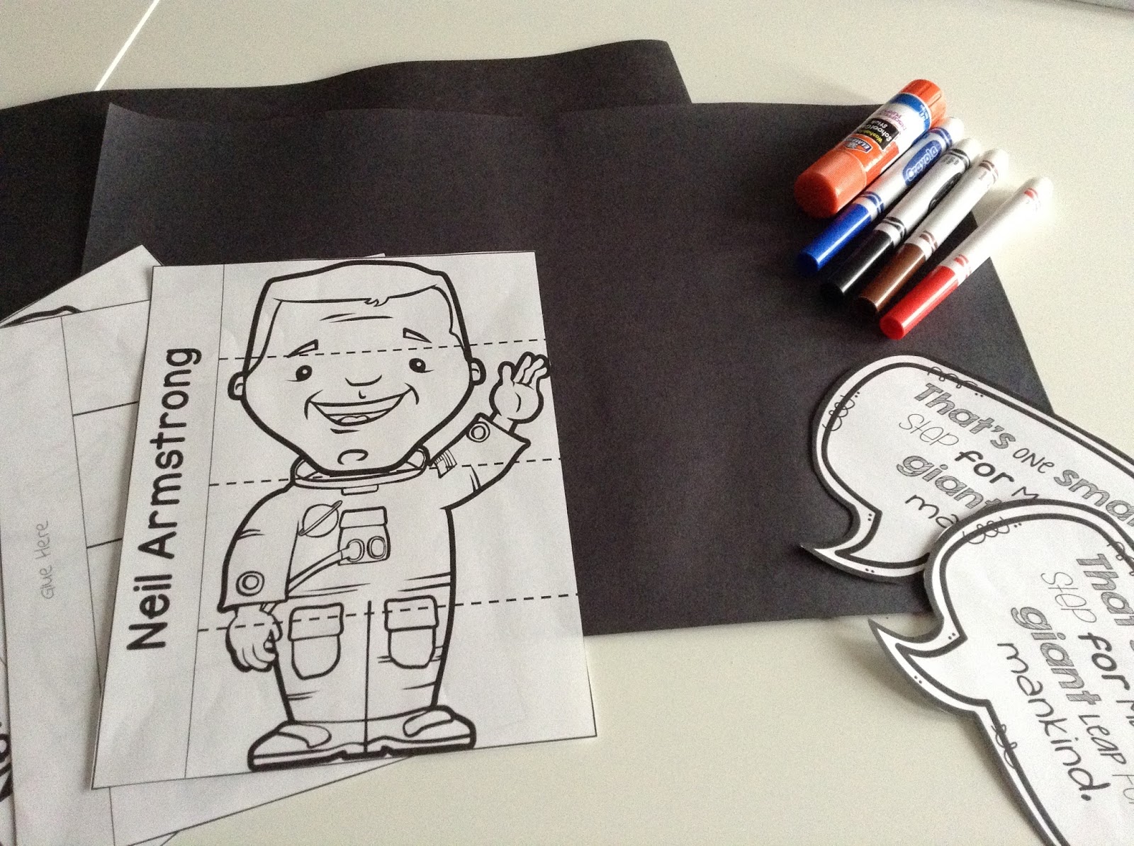 TeacherMomPlus3: Neil Armstrong Report + Craft