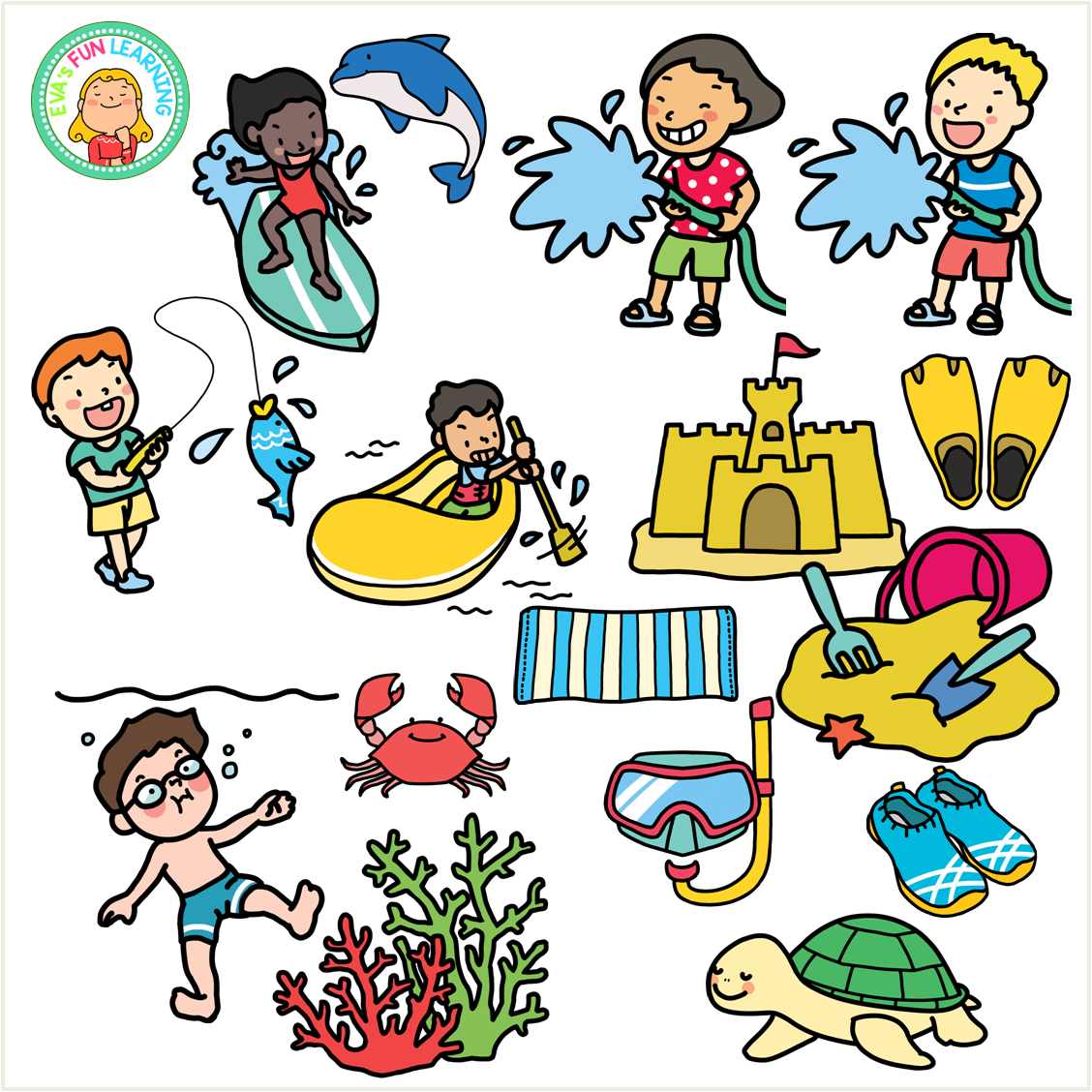 summer activity clip art