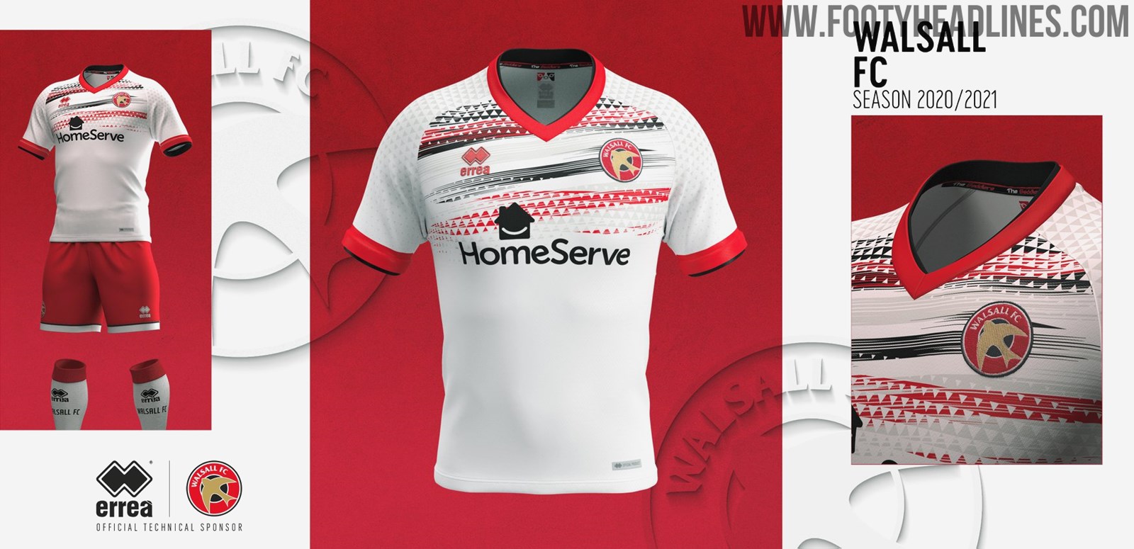 Walsall FC 20-21 Home, Away & Third Kits Released - Footy Headlines