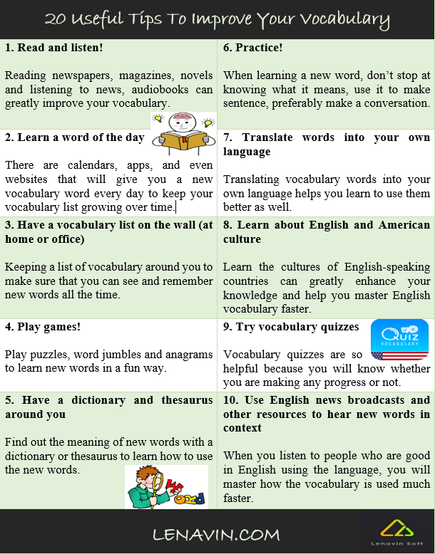 20 Tips To Improve English Vocabulary