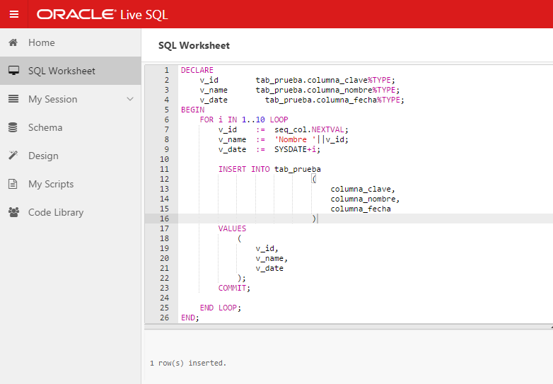 Основные команды sql oracle