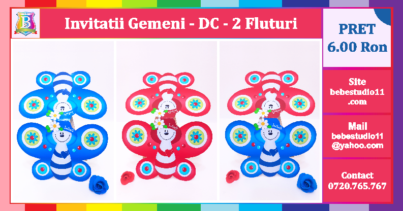 BebeStudio11.com - Invitatii Nunta‎ si Botez: 2 Fluturi - Invitatii ...