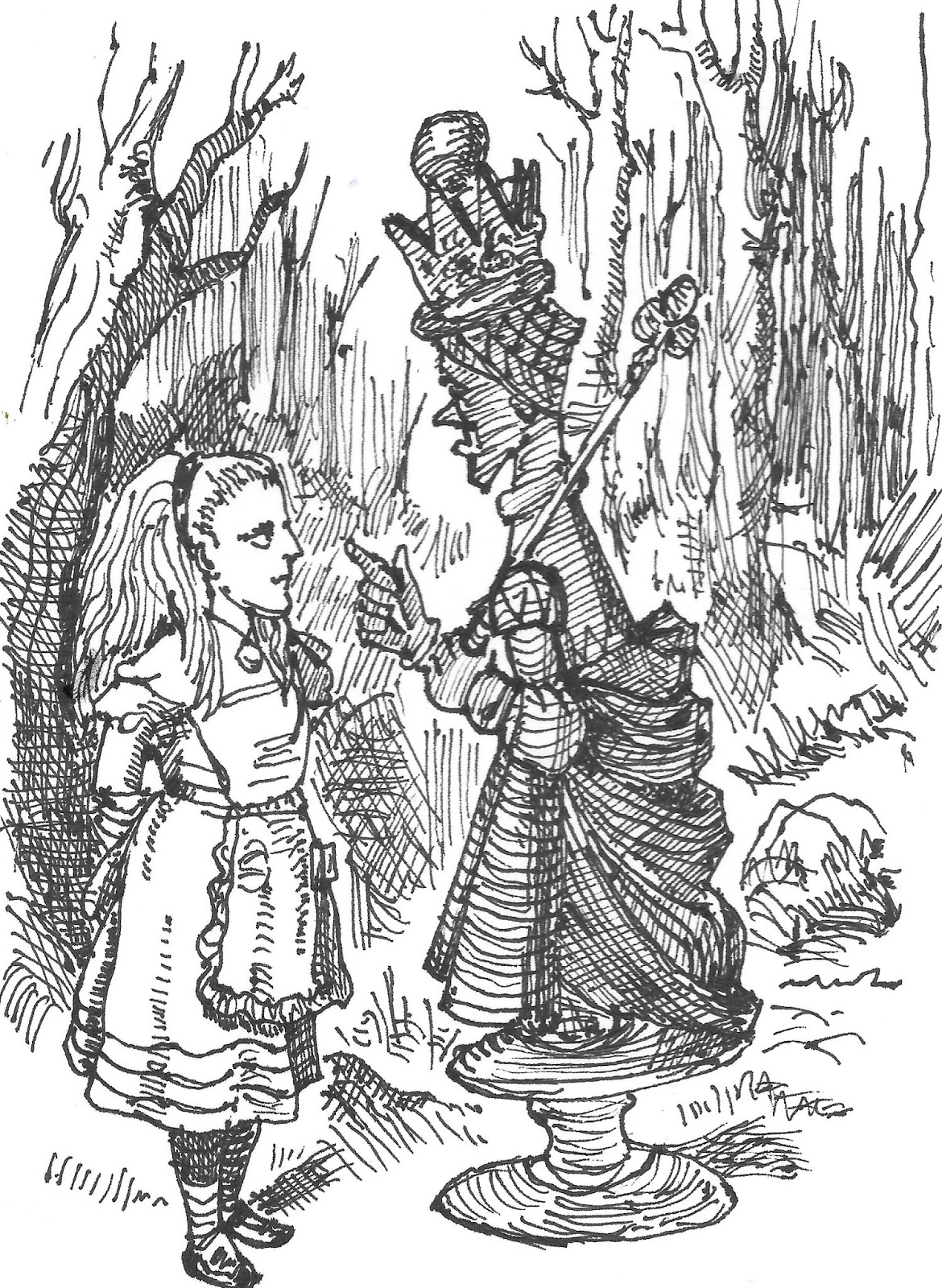 Alice In Wonderland Red Queen Drawing