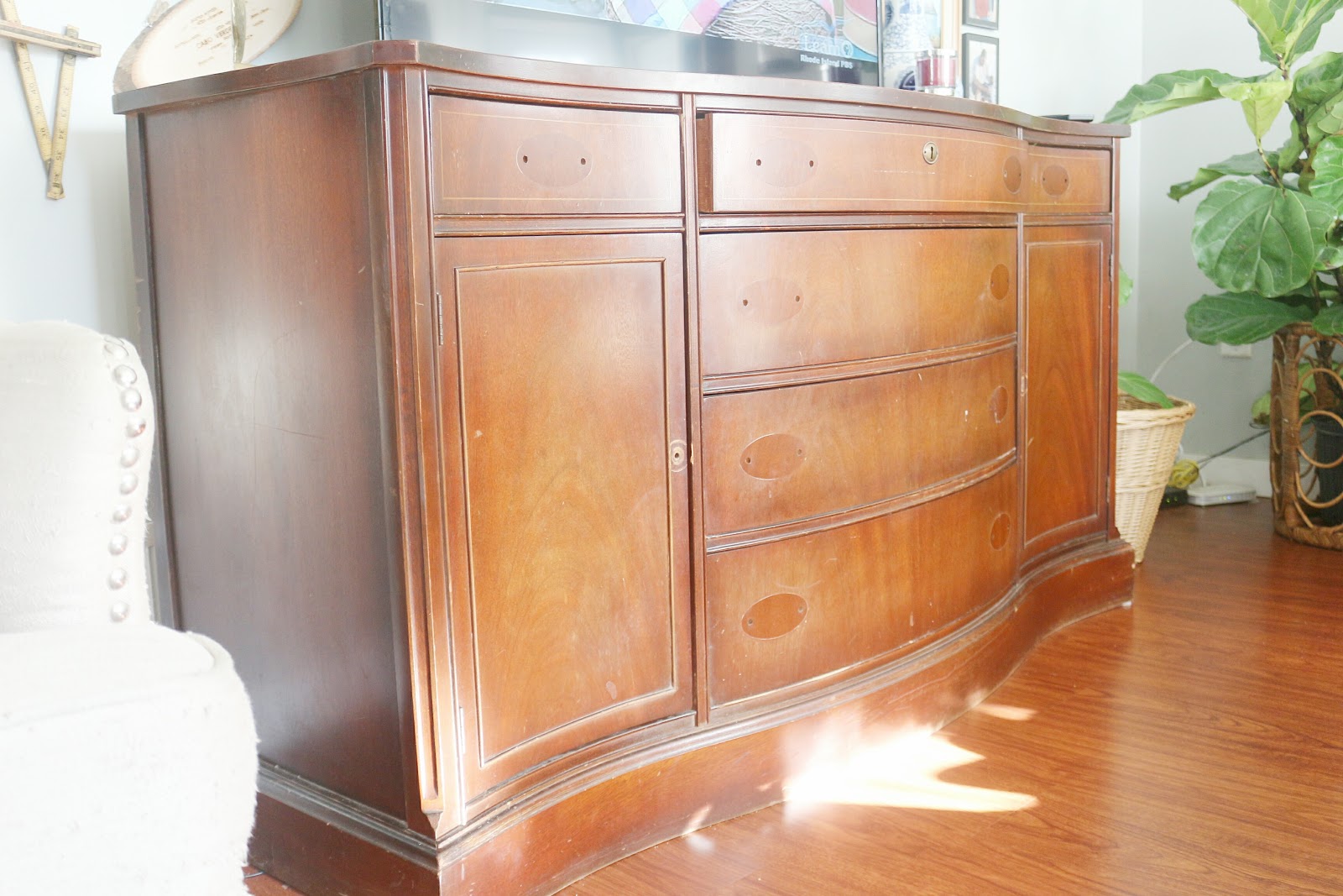 Painted Buffet Turned TV Console - Made by Carli