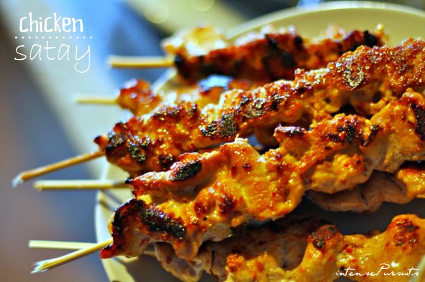 Food: chicken satay - pan grilled