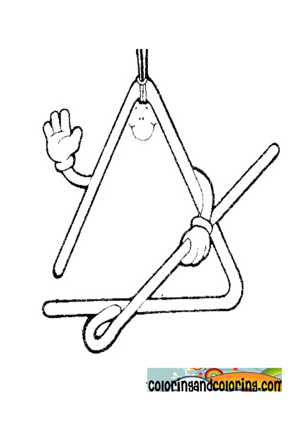 Triangle Instrument Coloring Page Coloring Pages