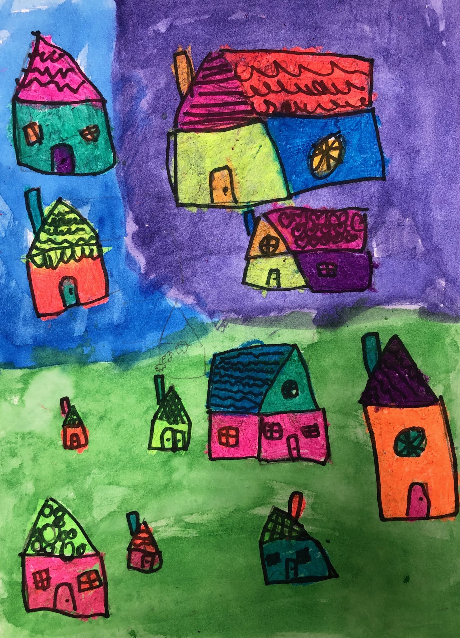 Mrs. Harris' art room: Folk art houses 1st grade art lesson