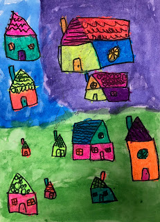Mrs. Harris' art room: Folk art houses 1st grade art lesson