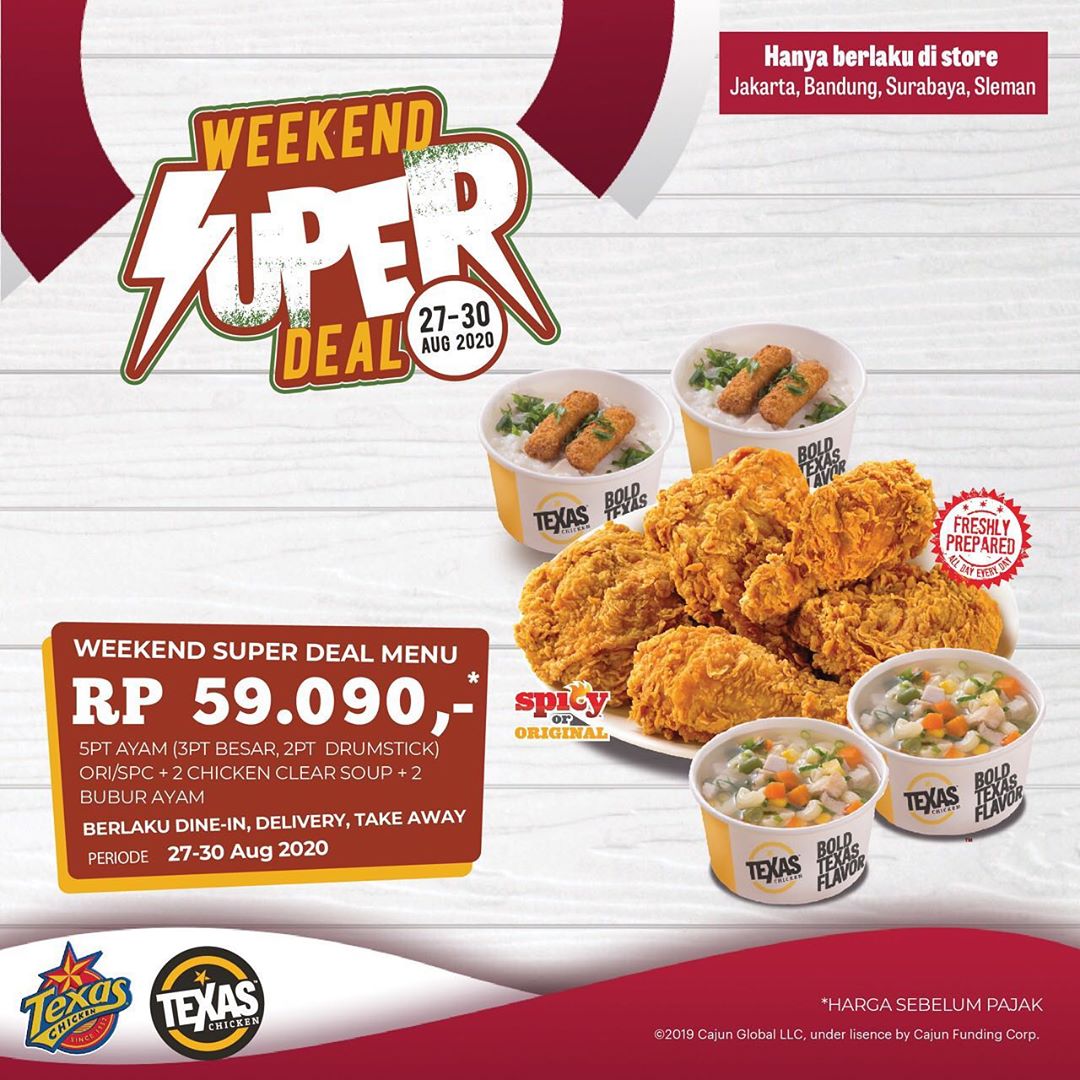 Texas Chicken Promo Weekend Super Deal 27 - 30 August 2020 - scanharga